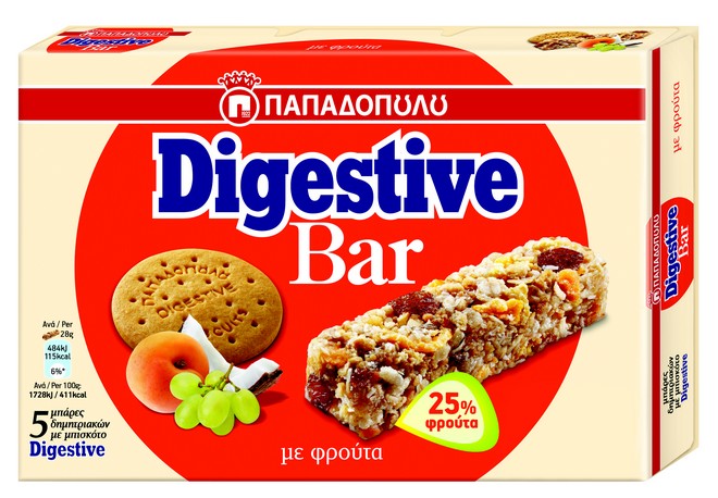 Δύο νέες γεύσεις Digestive Bar ΠΑΠΑΔΟΠΟΥΛΟΥ: με Μέλι και με Φρούτα ...