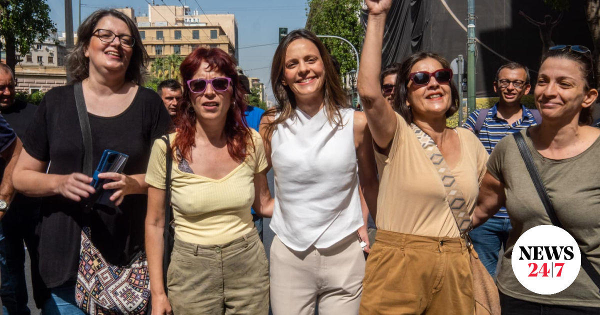 Στην πορεία κατά του εργασιακού η Αχτσιόγλου: "Το σχέδιό τους εφιάλτης ...