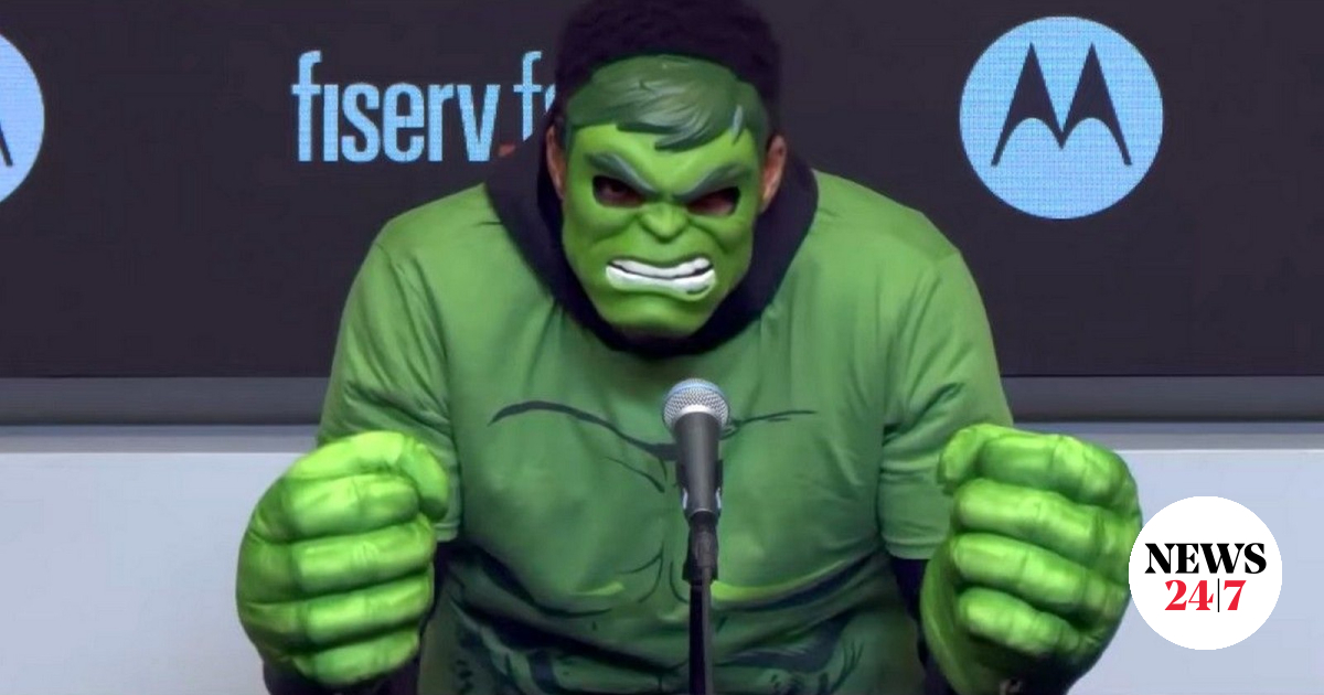 NBA: Ο Γιάννης Αντετοκούνμπο πήγε ντυμένος ως Hulk στην συνέντευξη ...