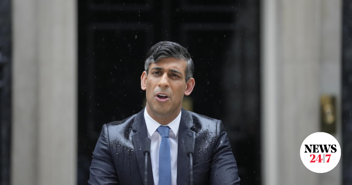 "Drowning Street": Ο βρεγμένος Σούνακ κυριαρχεί στα βρετανικά πρωτοσέλιδα