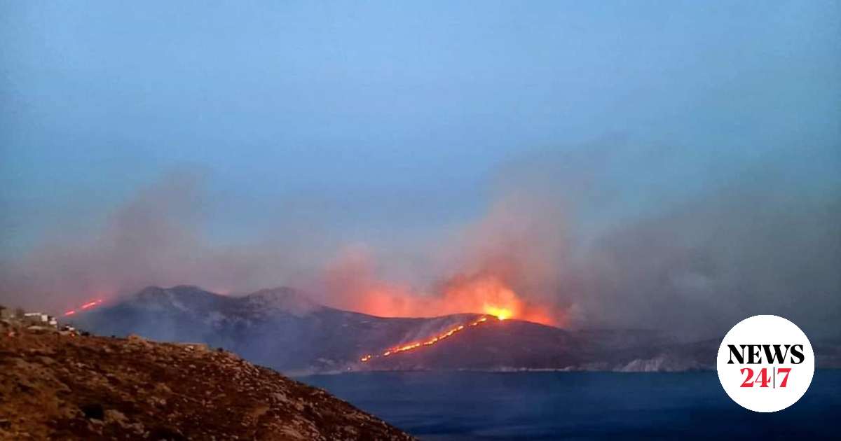 Φωτιά στην Σέριφο: Καλύτερη εικόνα - Μάχη με διάσπαρτες εστίες